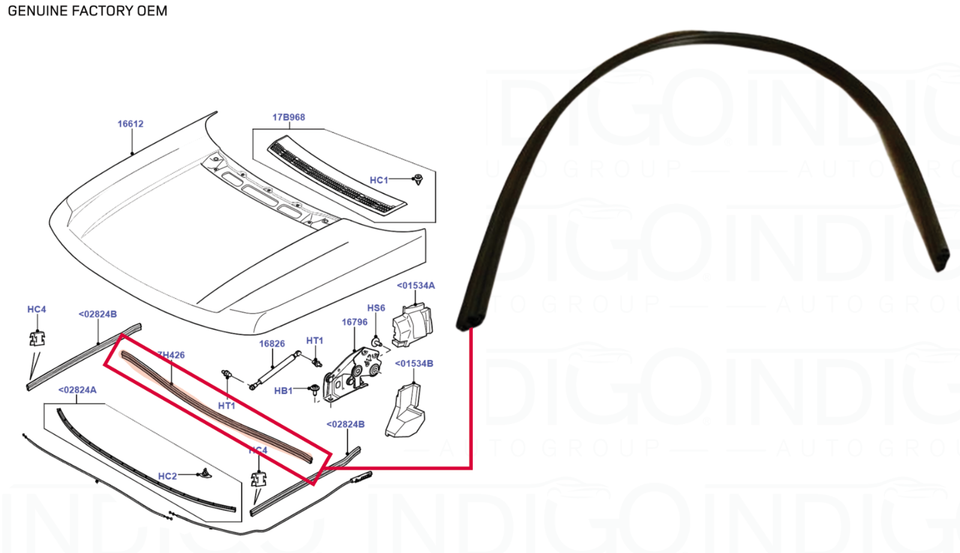 GENUINE LAND ROVER SEAL HOOD PLENUM SEAL RANGE ROVER 03-12 LR018823 | eBay