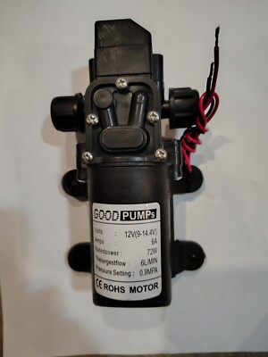 Good Pumps 12V Motor 6 Amp Flow 6 LPM 70W .9 MPA Inline Water Pump Device | eBay