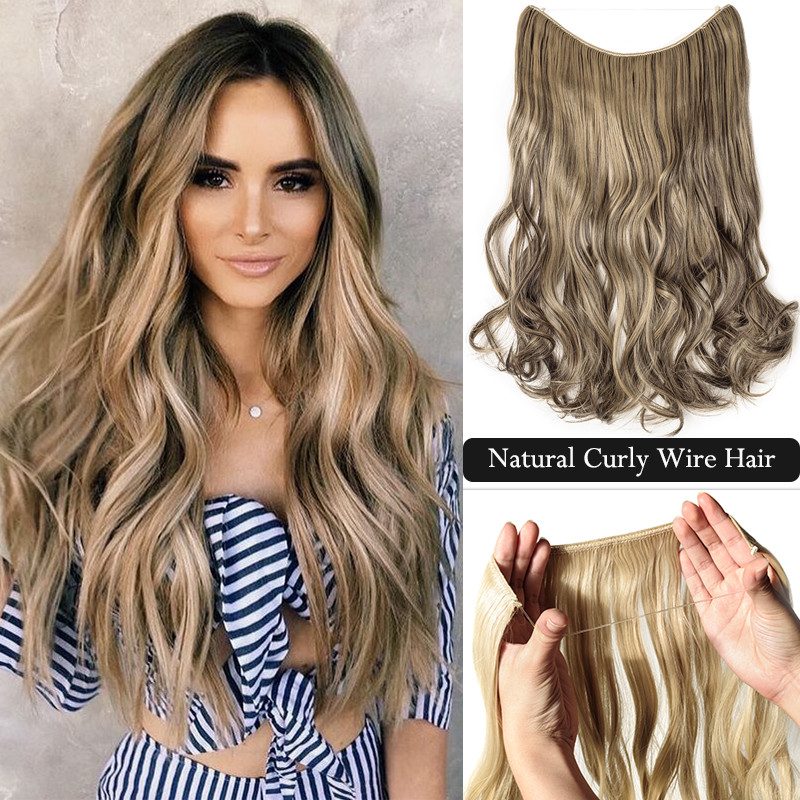 Mega Thick Hidden Band Secret Wire In Wavy Hair Extensions Hair Piece ...