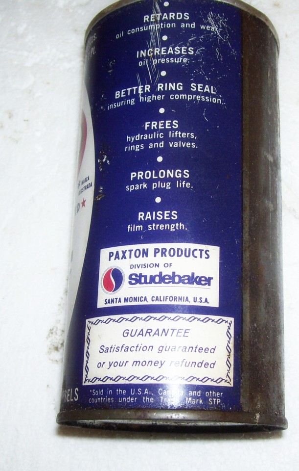 RARE 1962 STP PAXTON STUDEBAKER 16 OZ SOLDERED SEAM QUIETS NOISY MOTORS ...
