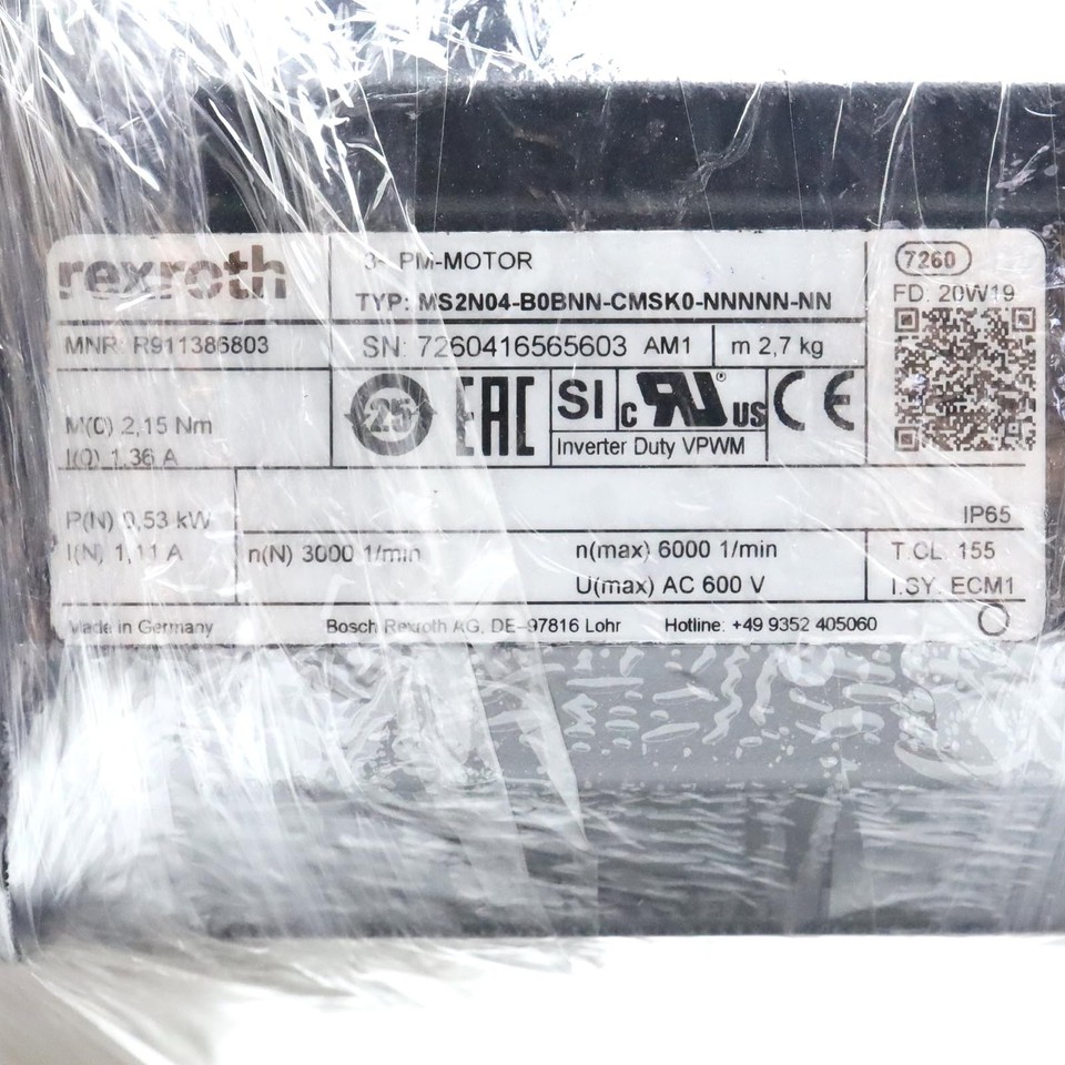 Rexroth Servomotor MS2N04-B0BNN-CMSK0-NNNNN-NN R911386803 OVP | eBay