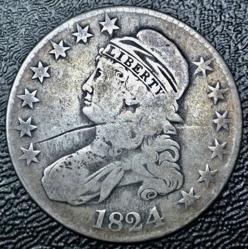 1824 4 over 4 - USA - 50 CENTS HALF DOLLAR - .8924 SILVER - Liberty ...