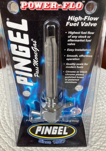 Pingel Petcock 3/8 NPT Under Spigot Chrome fits Harley 65-74 FL,71-74 ...