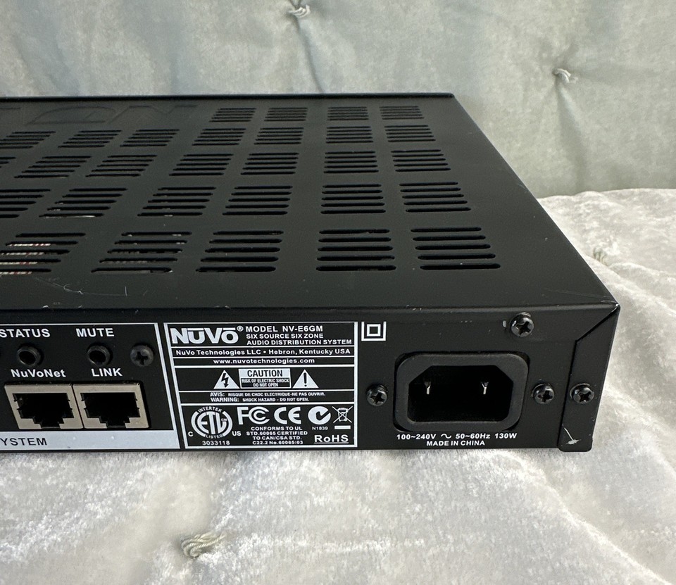 NuVo NV-E6GM Essential Whole Home 6 Zone Audio System For Parts/Repair ...