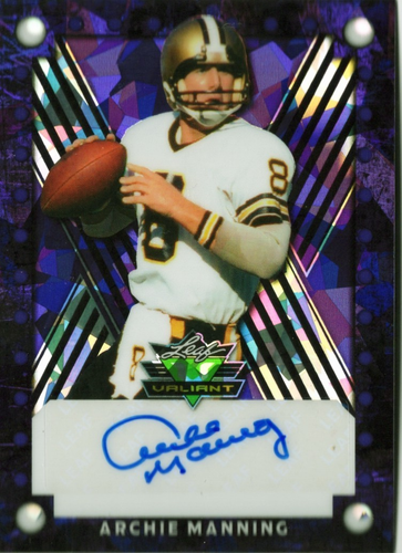2025 LEAF ECLECTRUM SIGNATURES ARCHIE MANNING PURPLE CRACKED ICE AUTO ...