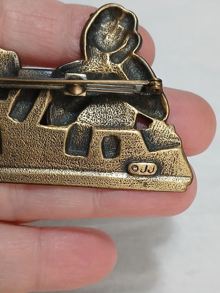 Lovely Vintage Retro Bronze Tone JJ Jonet Jewelry Secretary Brooch Pin ...