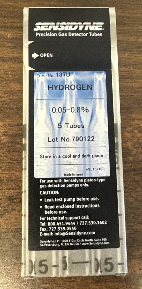 5 PACK Sensidyne Colorimetric Gas Detector Tubes: Hydrogen 137U (EXP ...