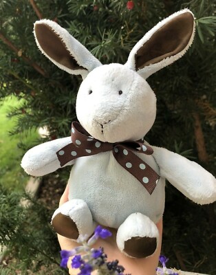 Mary Meyer Bunny Rabbit Plush Blue Brown Polka Dots Stuffed Animal Baby ...