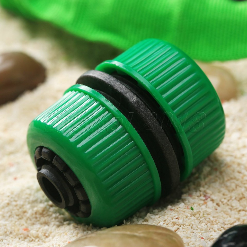 Green Plastic 1/2" Garden Water Hose Pipe Connector Joiner Coupler ...