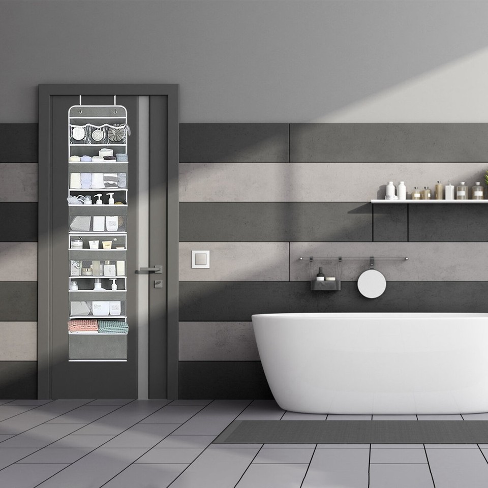 2Pcs 6 Tier Over The Door Shelf Hanging Basket Detachable Behind Door ...