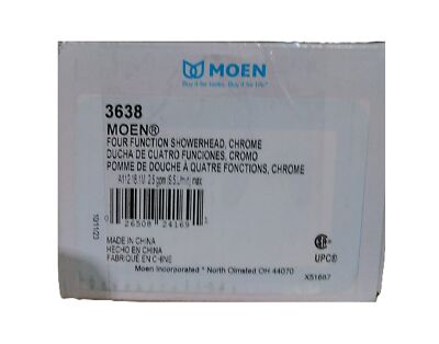 MOEN 4-Spray Patterns 4.4 in. Single Wall Mount Fixed Shower Head in ...