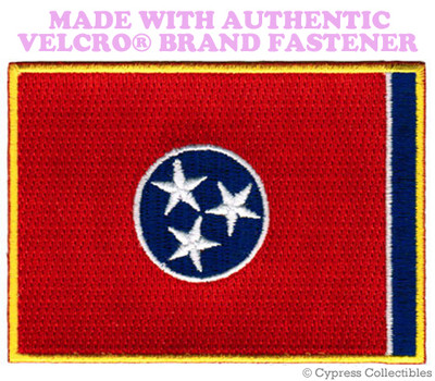 TENNESSEE STATE FLAG PATCH EMBROIDERED SYMBOL APPLIQUE w/ VELCRO® Brand ...