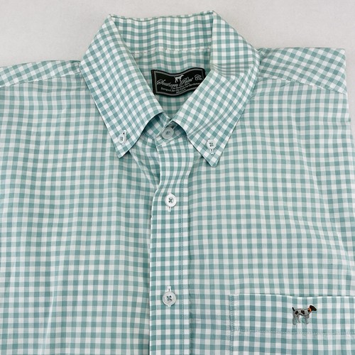 Southern Point Shirt Mens Medium Green Check Hadley Short Sleeve Button ...