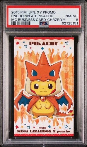 PSA 8 Pokemon Japanese Charizard Y Poncho Pikachu 2015 Business Card | eBay