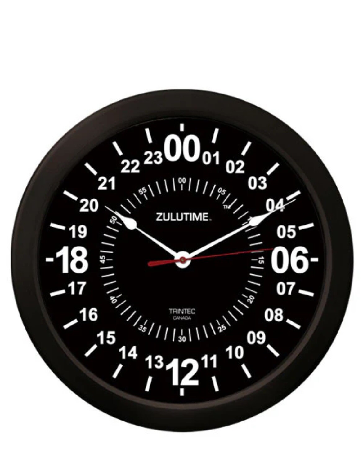 Trintec Large 14" ZULUTIME™ 24-Hour Clock Aviation ZT24HR14-B | eBay