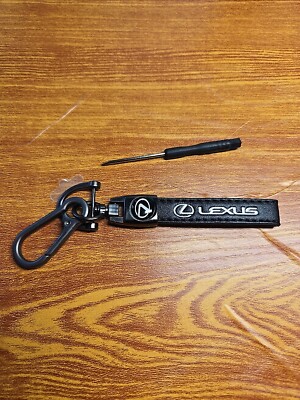 -LANYARD BLACK LEATHER -KEYCHAIN -FOR LOGO LEXUS | eBay
