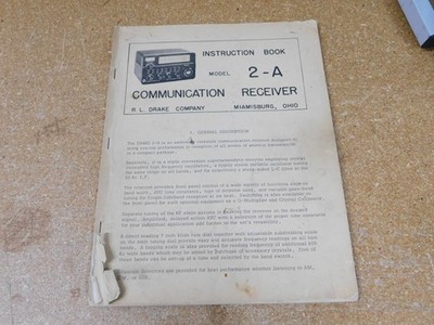 Drake 2-A Communication Ham Radio Receiver User Manual w/ Schematics ...