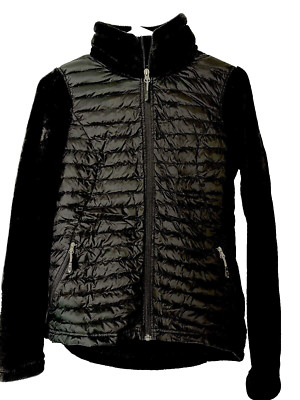32 Degrees Down & Fleece Jacket Black Womens XS Fleece Back & Arms Down ...