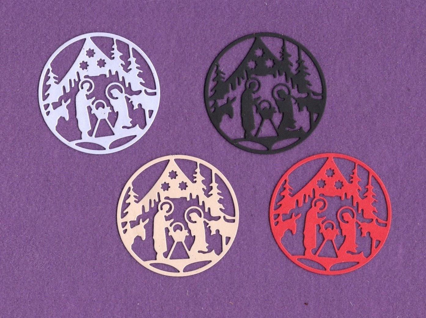 NATIVITY Circle Christmas die cuts scrapbook cards | eBay