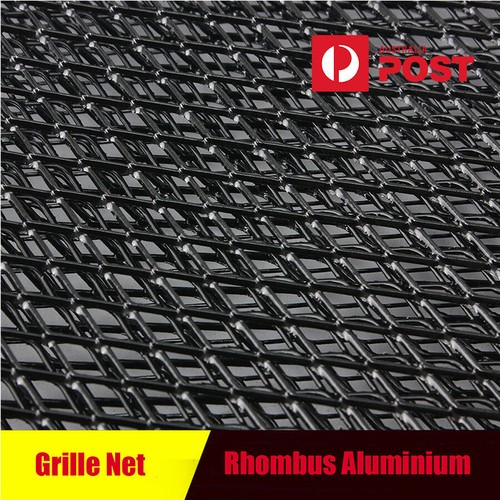 1x 40"x13" Black Aluminium Car Front Grille Net Vent Rhombus Style ...