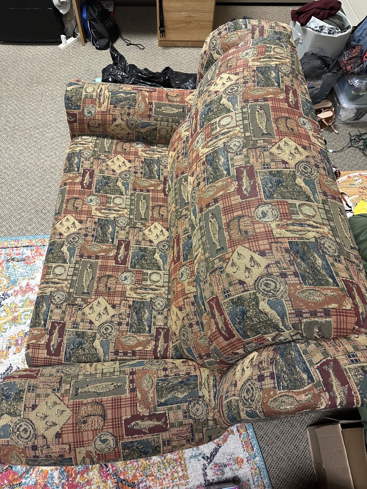 Patterned pull out couch bed sofa sleeper | eBay