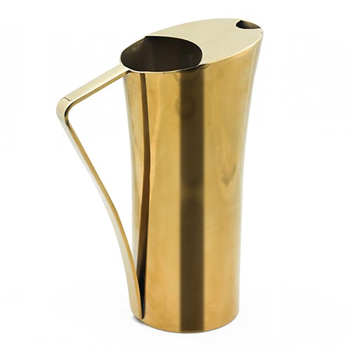 Sleek Polished Gold Tone 9.8 x 6.8 Inch Stainless Steel Water Drink ...