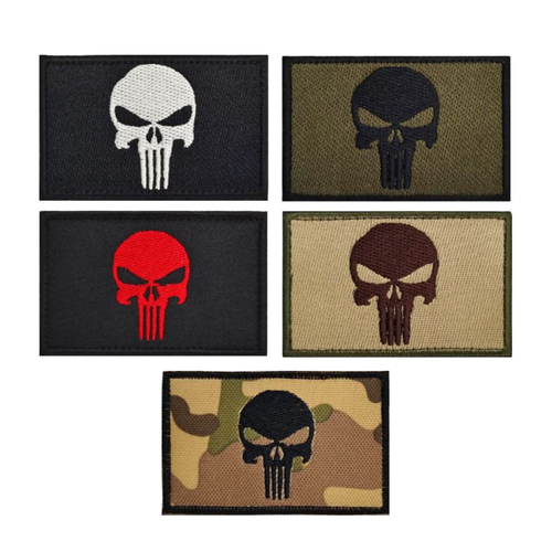 Punisher Skull Tactical Morale Patch Hook and Loop Fastener 3" x 2" | eBay