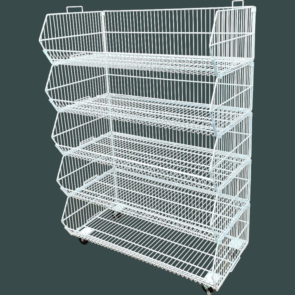 Retail Shop Supermarkets Stacking Shopping Baskets Metal Plastic Retail ...