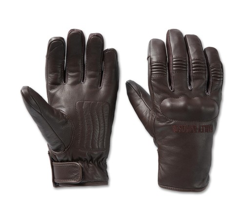 Harley-Davidson Men's Leather Waterproof Motorcycle Gloves, Brown ...