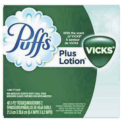 Puffs Plus Lotion with The Scent of Vicks Facial Tissues - Pack of 48 ...