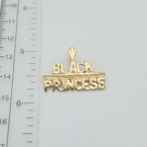 14KT GOLD EP BLACK PRINCESS CHARM PENDANT - 2132 | eBay