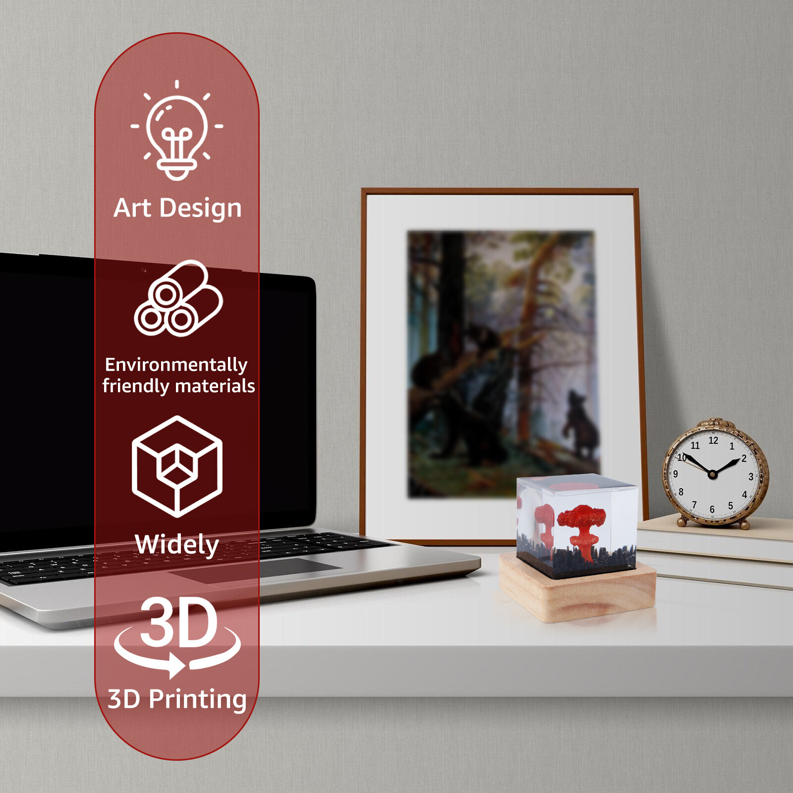 Nuclear Explosion Lamp USB Powered Mushroom Cloud Lamp with Base ...