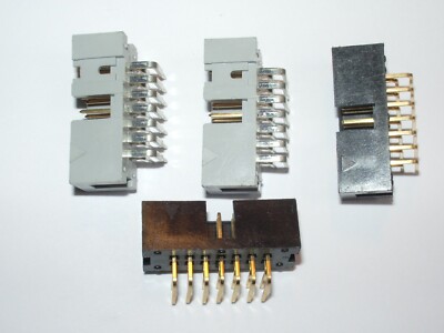 Lot de 4 connecteur HE10 mâle coudé pour circuit imprimé en 2 x 7 = 14 ...