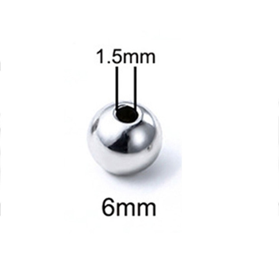 Set of 200 3/4/5/6/8mm Stainless Steel Beads Solid Beads for Jewelry ...
