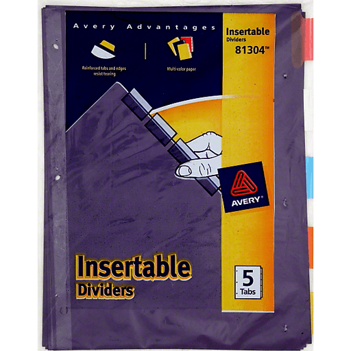 Insertable 5-Tab Color Divider Sets: Avery 81304 (NEW) LOT OF 5 SETS | eBay