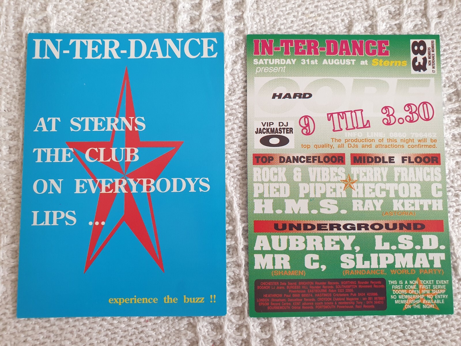Sterns Nightclub Interdance Rave Flyer 31-8-91 | eBay UK