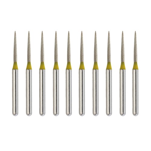 Dental Diamond Burs FG Flame 861/012XF Extra Fine Grit Yellow High ...