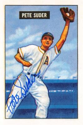Pete Suder autographed Baseball Card 1951 Bowman #154 1986 CCC Reprint ...