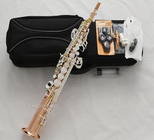 WSS-650 Rose Copper Soprano saxophone Bb Satin silver key saxophones ...