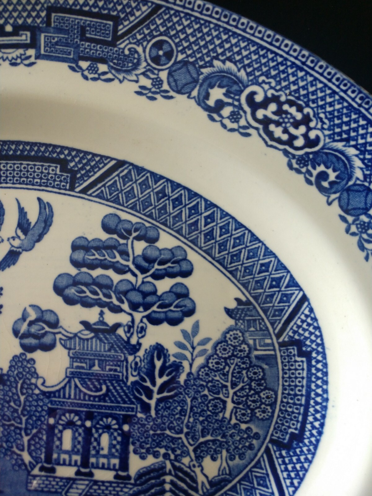 Vintage W.R. Midwinter Ltd Blue Willow 12" Oval Serving Plate Platter ...