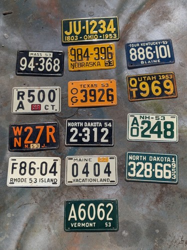 Vintage 1953 Wheaties License Plates Stamped Metal (14 Plates) | eBay