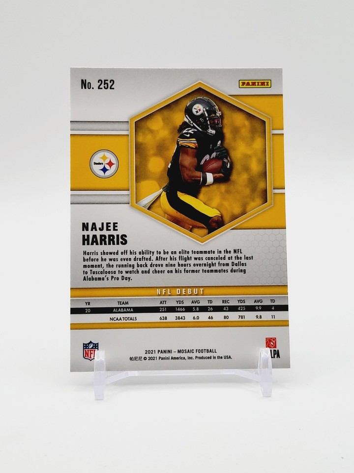 Najee Harris ROOKIE CARD "NFL Debut" 2021 Panini Mosaic #252 Steelers ...