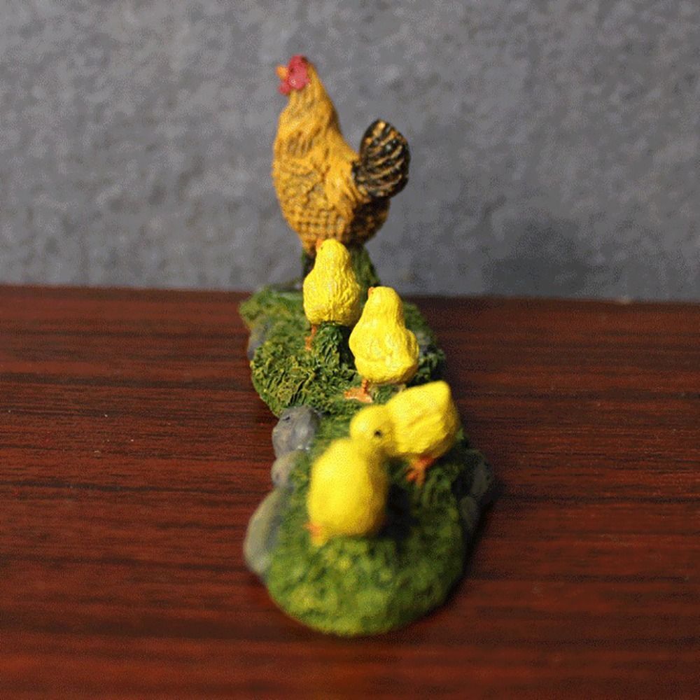 Garden Farm Poultry Micro Landscape Hen Chick Models Chicken Family ...