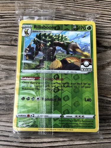 40 2020 Pokemon Rillaboom 014/202 League Promo Trading Card Pack New | eBay