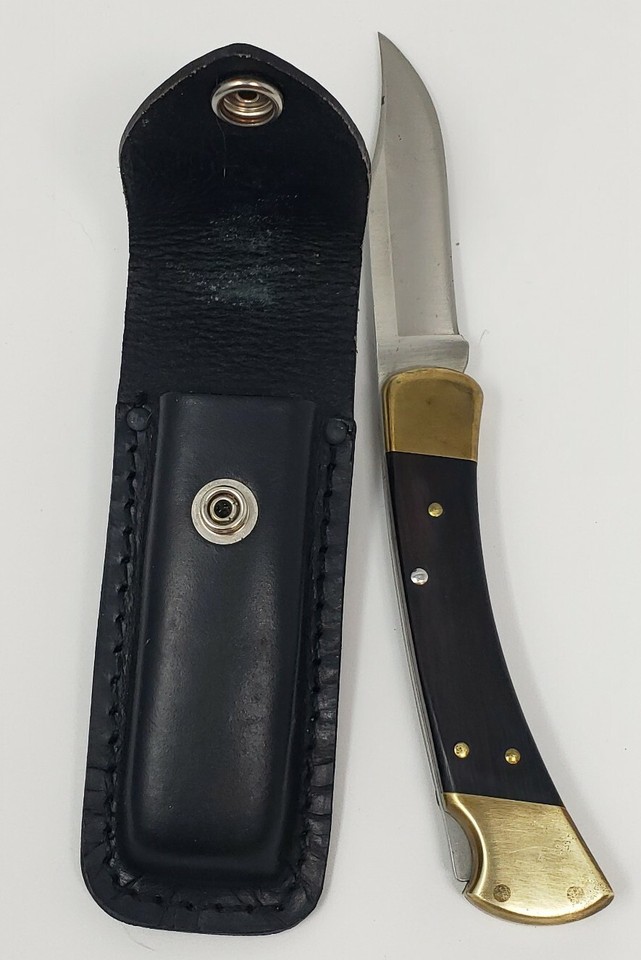 Buck 110A Folder Knife USA Dark Wood Handle CertainTeed | eBay