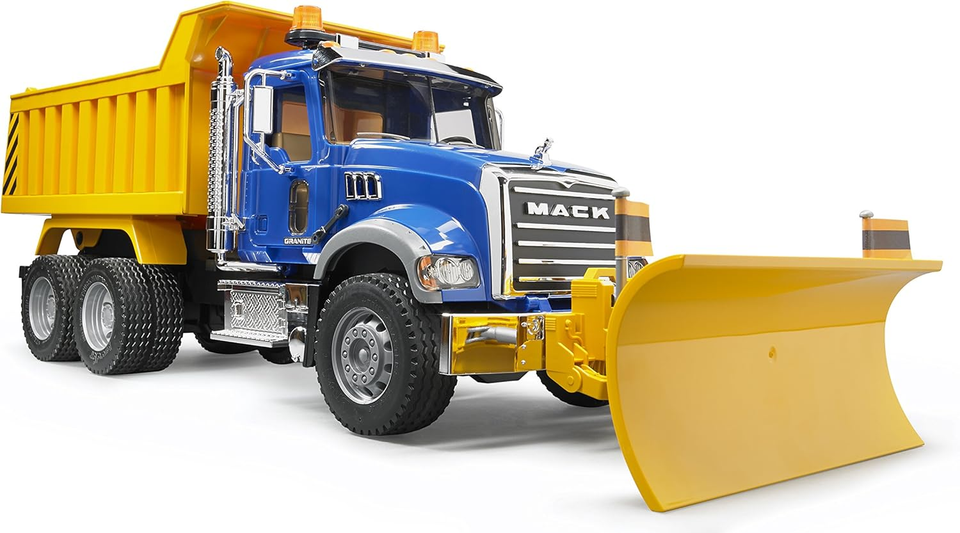 Mack Granite Dump Truck with Snow Plow & Light/Sound | Realistic 21 ...