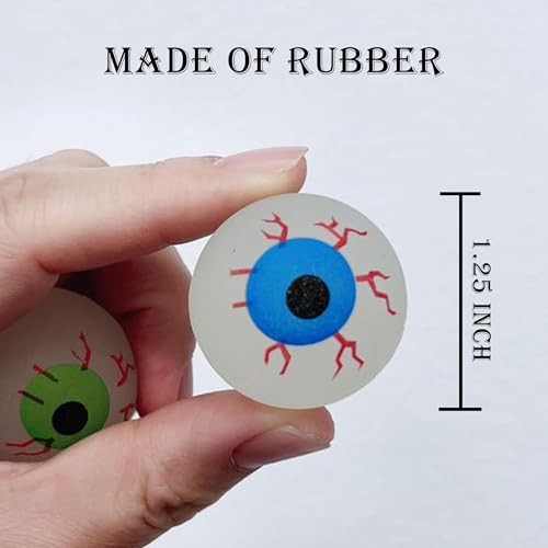 48 Pack Glow in the Dark Eyeballs – 32MM Bouncy Eye Balls for Kids ...