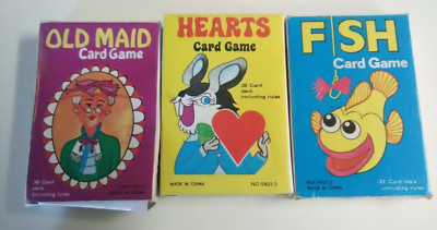 Old Maid, Hearts and Go Fish Vtg Card Games | eBay