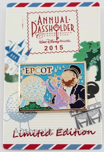 2015 Disney Annual Passholder Pin EPCOT Figment Dreamfinder Postcard LE ...