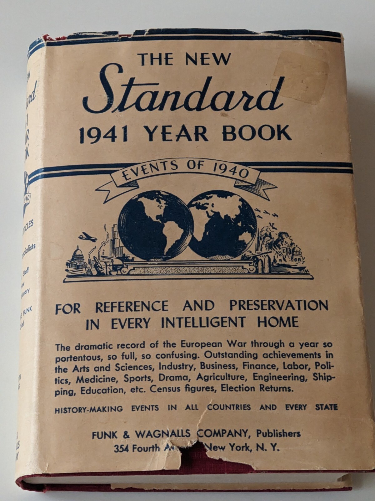 HCDJ The New Standard 1941 Year Book Funk and Wagnalls Events of 1940 ...